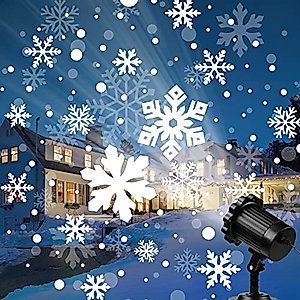 2022 Newest Snowfall Christmas Light Projector, Indoor Outdoor Holiday Night Light Projector, Rotating Snow Falling Projector Lamp for Halloween Xmas New Year Gift Wedding Garden Landscape Decorative