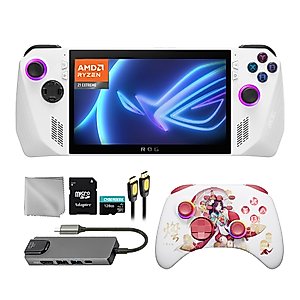 ASUS ROG Ally 512GB Gaming Handheld 7-inch Touchscreen 120Hz FHD 1080p AMD Ryzen Z1 Extreme Processor, Touro Wireless Pro Controller, Hub, 128GB MicroSD Card, 5 Accessories: 6 in 1 Bundle