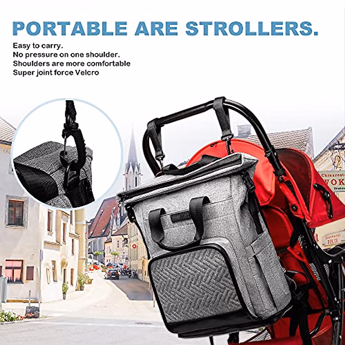 Diaper Bag Backpack, FHELDA Bag Backpack Large Capacity Maternity Travel Back Pack with Diaper Changing Pad (Gray)