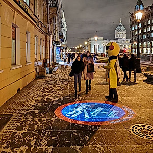 COLIFINE 80W LED Logo GOBO Projector Ip67 Waterproof DJ Effect Light Including Free Custom Glass GOBO to Project Image for Hotel Company Store Wedding Advertising Indoor and Outdoor Use