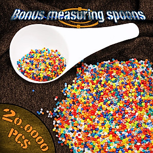 Water Balls Beads Refill Ammo 7-8mm 200000 Pcs Gel Balls Blaster Bullets with Measuring Spoon for 14+ Non-Toxic Eco Friendly Water Balls Ammo Compatible with Gel Balls Blaster Guns for Age 14+