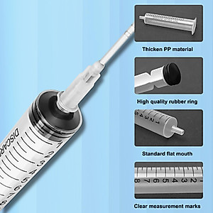 6 Pack-10ml Ink Syringe with 16 Ga Blunt Needle Tip and Soft Plastic Tube Suitable for Glue Application,Liquid Dispensing and Measuring, Pet Food Feeding,Refilling Ink Cartridges,CISS or Flux pen