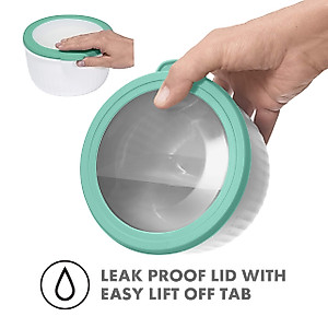 Oggi Prep, Store & Serve Plastic Bowl w/See-Thru Lid- Dishwasher, Microwave & Freezer Safe, (4 qt) Lt Gray w/Dk Gray Lid