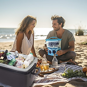 Yitote Reusable Ice Bag(Set of 2)– 2.5lb Ice Cube Bag,Ice Packs for Cooler,Leakproof Ice Bag Long Lasting Dry Freezer Packs for Camping Hiking and Drinks