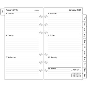 2023 Weekly & Monthly Planner Refill, 3-3/4" x 6-3/4", January 2023 - Dec 2023, Personal/Compact/Size 3