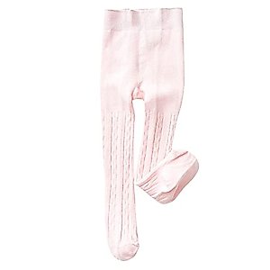AwarFy Kids Baby Girls Tights Toddler Cable Knit Warm Leggings Seamless Stretchy Stockings Pantyhose (Hot Pink, 12-24 Months)