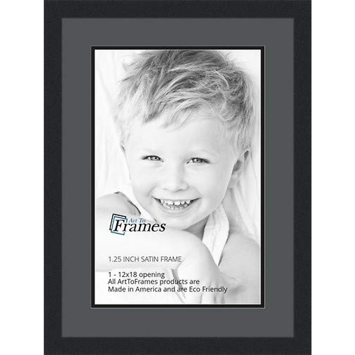 Art to Frames Double-Multimat-647-41/89-FRBW26079 Collage Photo Frame Double Mat with 1 - 12x18 Openings and Satin Black Frame