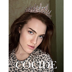 COCIDE Rose Gold Tiara and Crown for Women Crystal Queen Crowns Rhinestone Princess Tiaras for Girl Bride Wedding Hair Accessories for Bridal Birthday Party Prom Halloween Cos-play Costume Christmas