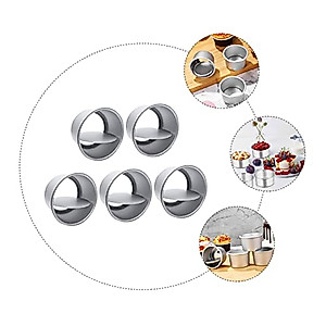 EXQUIMEUBLE 5pcs Live Cake Mold Mini Cake Pan Angel Food Cake Angel Food Cake Pan Cheesecakes Baking Tray Chiffon Tube Pan Bread Pan Aluminum Alloy Silver 4 Inch Cake Tin Small Round Cake Pan