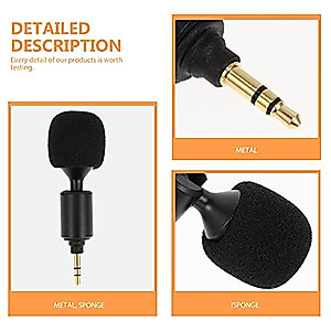 KOMBIUDA Recording Microphone smartphone microphone straight head microphone Singing Mic Podcast Microphone Home Microphone small mic Laptop Microphone sponge household online class