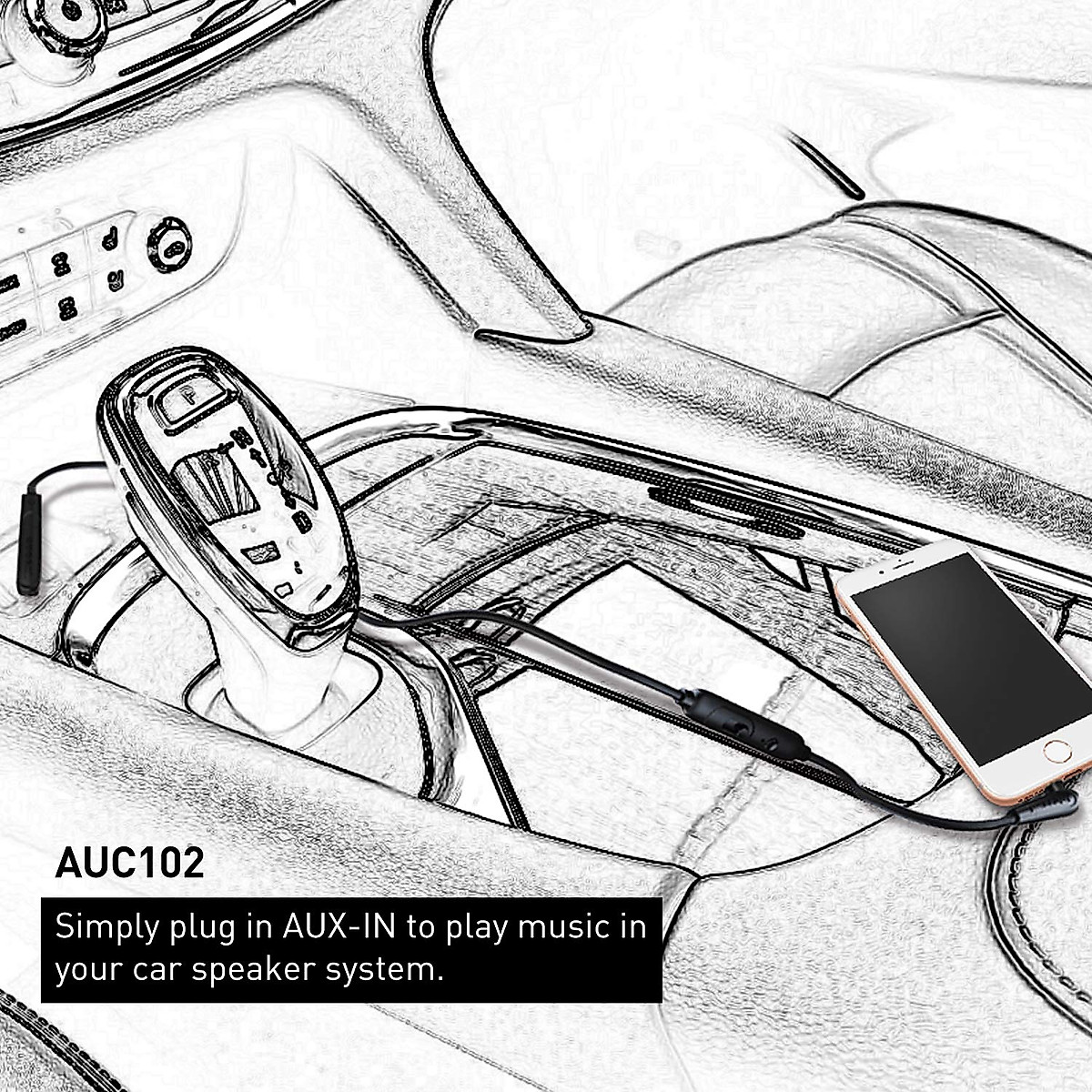 Aux Cord 3.5mm 1.5m/4.9ft with Mic and Volume Control Audio Cable to Connect Gaming Headphones with Xbox/PlayStation, Male to Male Replacement Cord for Music and Voice Streaming for Mobile Phones