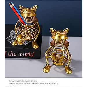 Red Spider Creative Golden Animal Band Band Iron Decoration Simple Modern Hotel Decorations Home Desktop Decoration Coffee Table Decor Metal Pen Holder (French Horn Player)