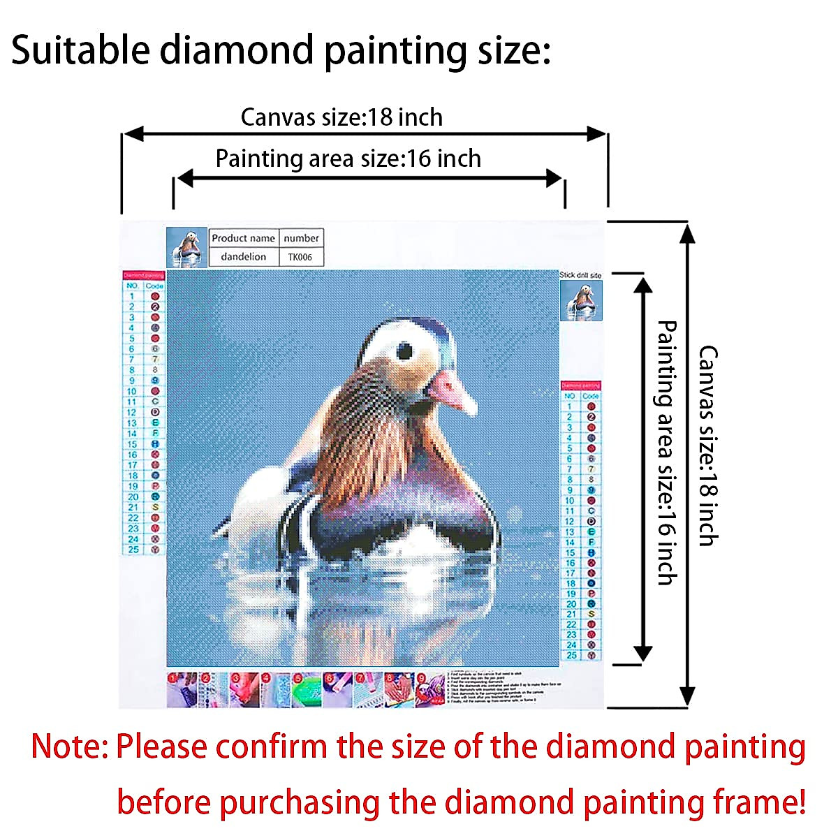 ZZFQXZ 18x18inch Diamond Painting Frame for Diamond Art Painting 16x16inch Display Pictures 16x16inch/40x40cm With Mat or 18x18inch/45x45 cm Without Mat , Wood Square Wall Photo Frame Black (ZK007)