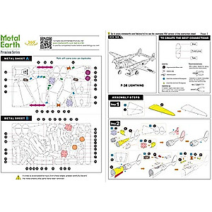 Metal Earth Premium Series P-38 Lightning 3D Metal Model Kit Fascinations