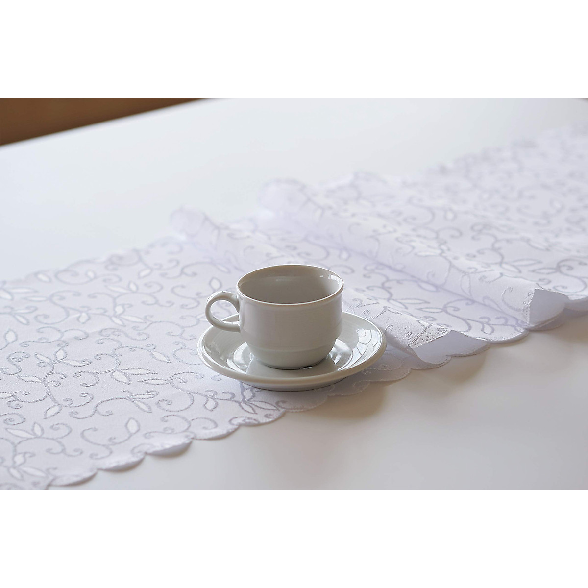 Stain Resistant Turkish White Tablecloth Polyester Table Linen, Rectangular, Square, Round, Washes Easily, Non Iron - Thanksgiving, Christmas, Dinner, Easter, Wedding (WHITE, Rectangle 60"x104")