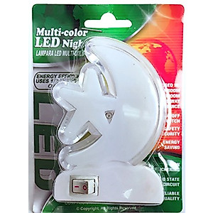 Trisonic LED Plug-in with On/Off Switch Night Light for Kids Nursery Decor for Home Bedroom Decoration Gift Moon & Star