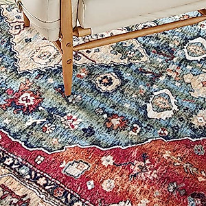 EARTHALL Boho Rug 2.6x10 Washable Persian Distressed Tribal Entry Throw Area Rug Faux Wool Soft Fuzzy Rugs Non-Slip Low-Pile Indoor Accent Rug for Front Entrance Kitchen Living Room