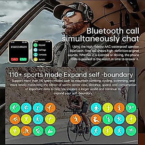 gussein Gard Pro Ultra Smart Watch, Gard Pro Ultra Smart Watch, Military Magnetic Charging Smart Watch, Full Touch Screen Bluetooth Call Outdoor Sports Watches, Fitness Tracker (Black)