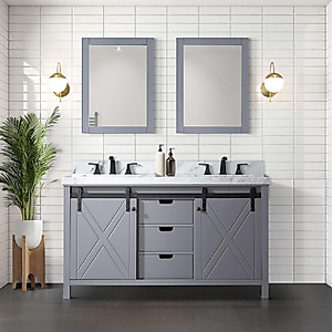 Bell+Modern Ketchum 80 in W x 22 in D Dark Grey Double Bath Vanity