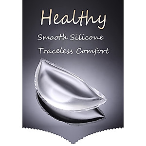 VASANA 2Pcs Thicken Super Soft Silicone Breast Inserts Bra Push up Cleavage Gel Enhancers Pads Nonslip Sticky Chest Gathering Pad Gel Booster 2 Cup