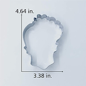 LILIAO Halloween Skull with Flowers Cookie Cutter - 3.4 x 4.6 inches - Stainless Steel - by Janka