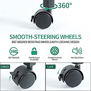 BOIVSHI Adjustable Plant Stand, Plant Stand Fit 9 to 12 Inches Pots, Metal Planter Stand with Detachable Wheels, Suitable for Balcony, Patio, Garden, 1 Pack