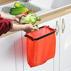 acDesign 2Pcs Trash Bag Holder for Kitchen Cabinets Doors,Garbage Bag Holder for Office,Dorm Room,Black