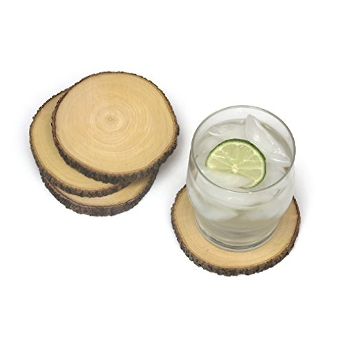 Lipper International Acacia Tree Bark Coasters, Set of 4
