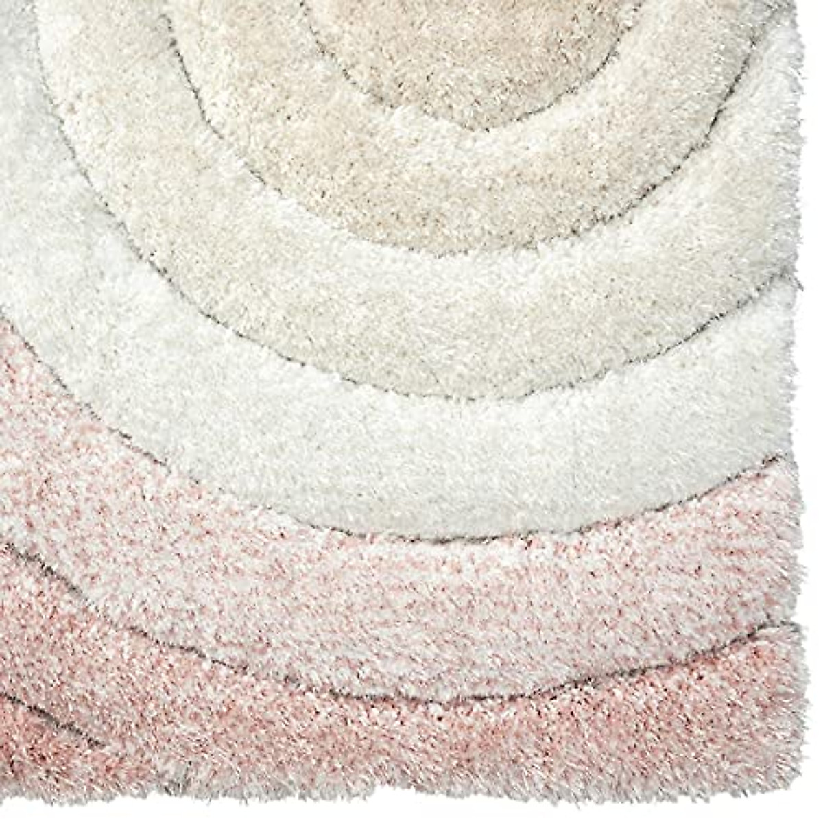 LUXE WEAVERS Pink 5x7 Shag Geometric Area Rug, Modern, Stain Resistant, Easy Indoor Rugs for Bedroom, Living Room