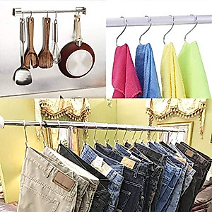 100 Pack 2.75 Inch S Hooks Stainless Steel S Shaped Hooks Heavy Duty S Hooks for Hanging Pans and Pots, Coffee Cups, Clothes, Plant, Silver