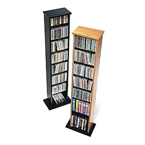 Black Slim Multimedia Storage Tower