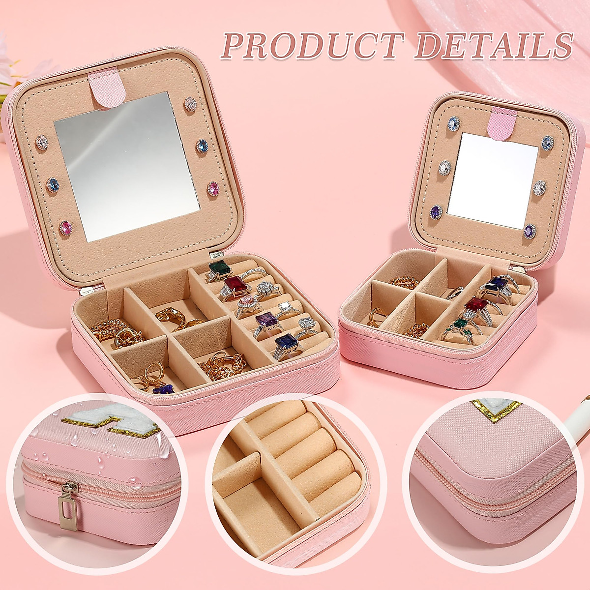 Parima Birthday Gifts for Women -2 Pieces Travel Jewelry Case Set, Travel Gifts Friend Gifts for Women Personalized Gifts Unique Gifts Christmas Gifts for Women Personalized Jewelry Boxes for Women