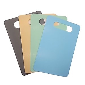 Handy Housewares 4-Piece 11.5" x 7.5" Flexible Plastic Cutting Mat Set - Ideal For Cutting Fruits and Vegetables