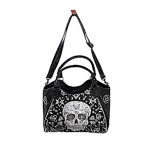 LOst Queen Gothic Rockabilly Skull Pentagram Shoulder Bag - Purse