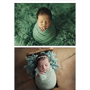 RUZHILING Newborn Baby Photography Stretch Wrap Newborn Photo Blanket Newborn Photography Props for Boy Girl Photoshoot Swaddle (White)