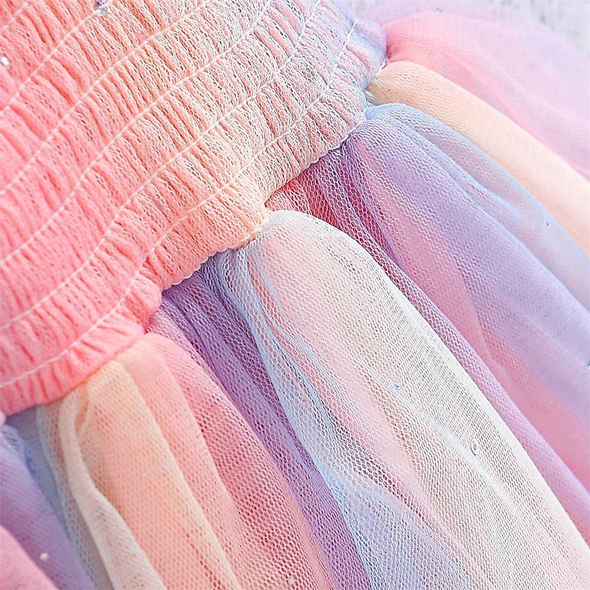 Baby Girls Tutu Dress Toddler Infant Sleeveless Layered Princess Tulle Dress Summer Beach Wedding Party Dresse (Multicolor, 4-5T)