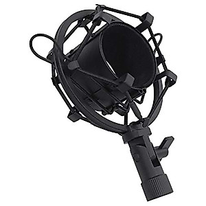 Rockville RCM02 Pro Studio Recording Condenser Microphone Mic+Metal Shock Mount, Black