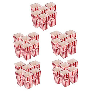 BESTOYARD 30 Pcs Popcorn Popcorn Bucket Party Popcorn Containers Striped Popcorn Boxes Disposable Popcorn Bags Disposable Cake Containers Candy Containers Disposable Containers Snack Bag