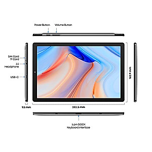CHUWI Tablet, Hipad X Phone Call Tablet 6GB RAM 128GB Android 11.0 Unlocked Phablet, 4G LTE Wi-Fi T618 Octa Core Dual Band WiFi Bluetooth 5.0, IPS 2K screenwith 10.1 inch Tablet with Keyboard