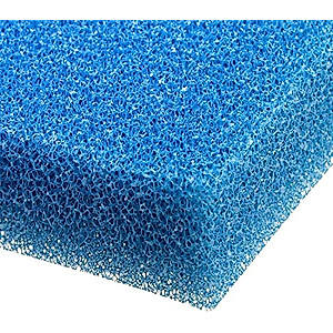 ViaAqua Aquarium Filter Sponge Open Cell Foam Sheet Bio Sponge Filter Media Pad HMF Fish Tank Sump Divider 12" x 12" x 2" (Blue, 20PPI)