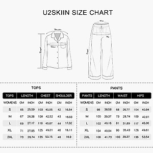 U2SKIIN Women Silk Pajamas Set, Long Sleeve Satin Pajamas for Women Sleepwear Button Down Pjs Set Two-piece(Champagne, L)