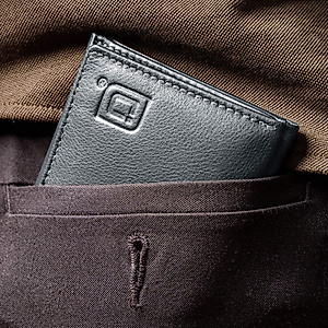 Leather Trifold Wallets for Men - RFID Blocking - Mens Trifold Wallet in Black