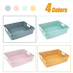 Turn in Trays Classroom, 4Pcs Paper Trays for Classroom, Book Baskets for Library, Drawers, Office, Home