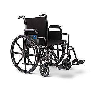 Medline Wheelchair, Desk-Length Arms and Swing-Away Leg Rests, 18" x 16" Seat (W x D)