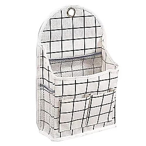 Recreation Wall Hanging Storage Bag Waterproof Over The Door Closet Organizer Hanging Pocket Linen Cotton Organizer Box Containers for Bedroom Bathroom kitchen office (1) (JJ33568)