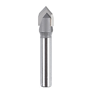 SpeTool V-Groove Carbide Router Bit 90 Deg Chamfer Bits for CNC Woodword 1/2in Cutting Diameter with 1/4in Shank