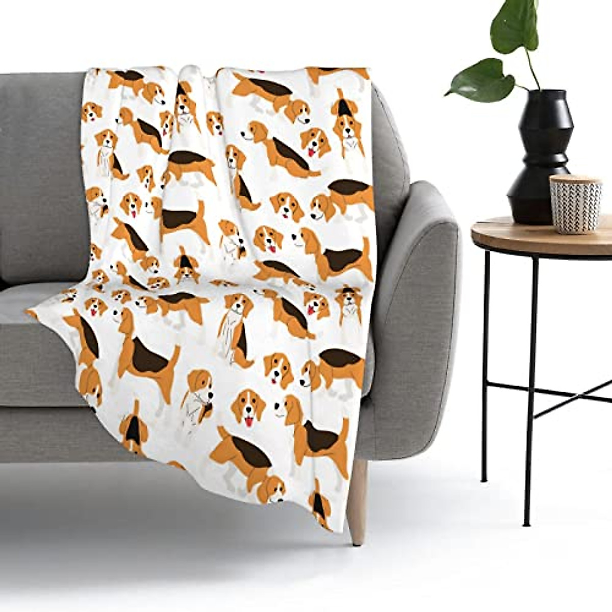 Beagle Dog Throw Blanket Super Soft Warm Blanket Flannel Fleece Blankets for Sofa, Couch, Bed for All Season 50"X40"