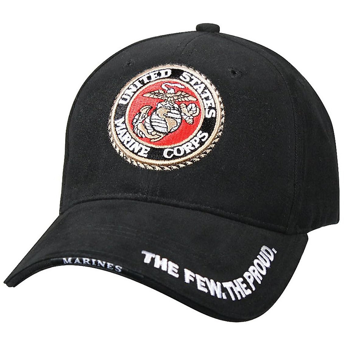 Rothco Deluxe Low Profile Cap with USMC Eagle, Globe & Anchor Logo, Black
