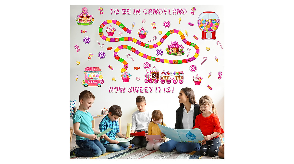 Outus Candyland Ice Cream Bulletin Board Decor Set for Classroom and Party