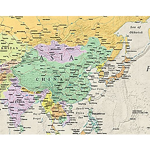 RMC 32" x 50" Classic United States USA and World Wall Map Set (Classic Edition)